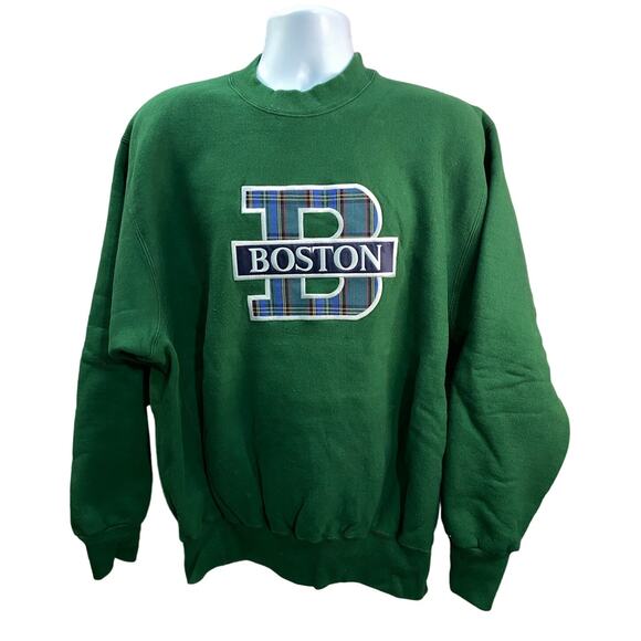 Pluma | Shirts | Vintage Boston Sweater Mens Large Green Pullover Made ...